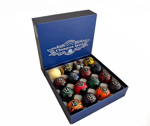 Champion Marble Pool Balls set ( Dark Marble) Complete 16 Ball Set ...