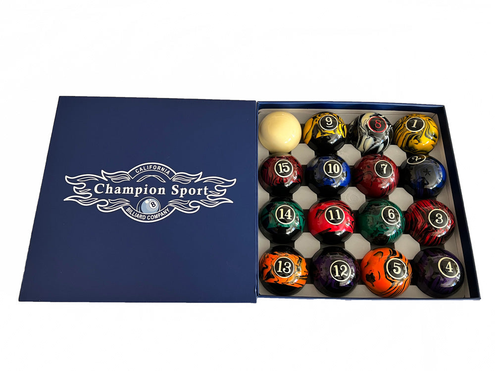 Champion Marble Pool Balls set ( Dark Marble) Complete 16 Ball Set ...