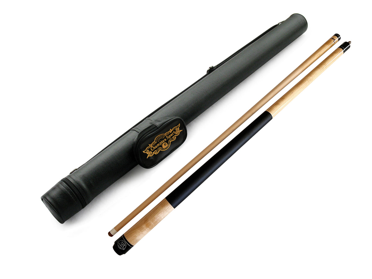 Champion ST14 Natural Pool Cue Stick , A white or Black Pool Case, Cha ...