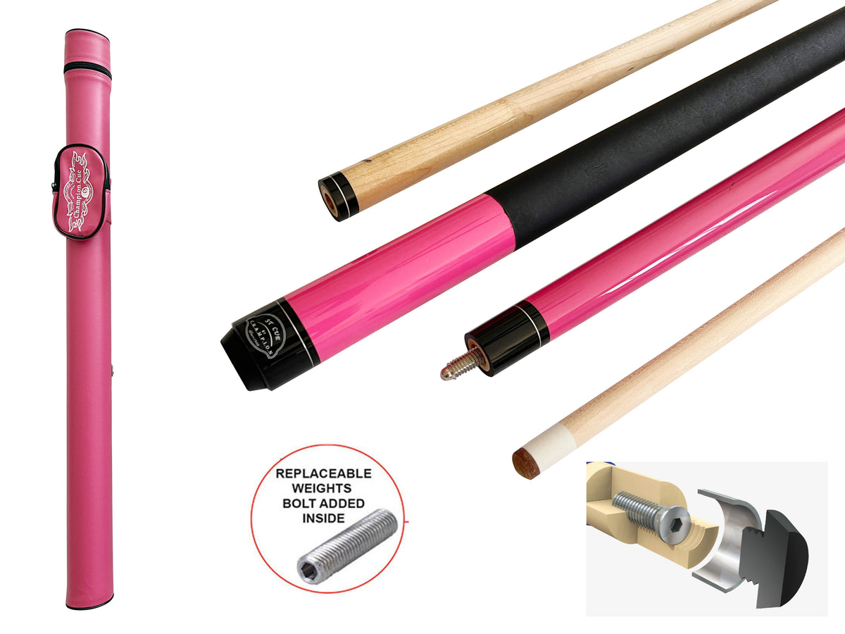 Champion ST14 Hot Pink Pool Cue Stick , Pink Pool Case, Champion Glove ...