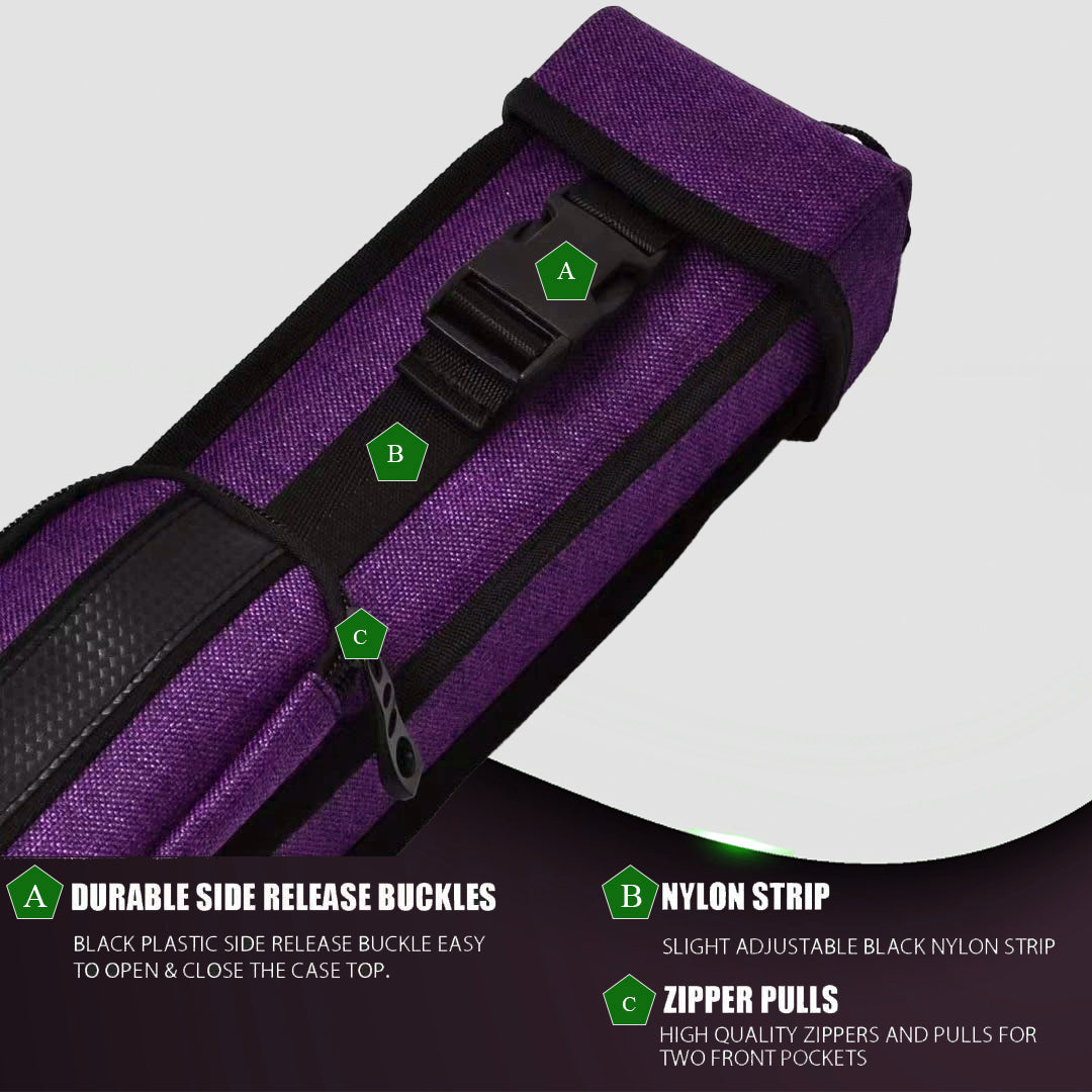 Champion 2X2,2X3,3X4 Nylon Billiard Pool Cue Stick Purple Hard Case 3S ...