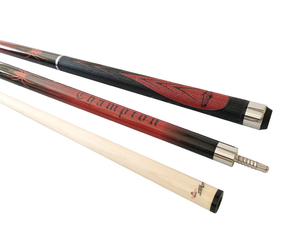Champion Spider Billiards Maple Pool Cue Stick Billiard Glove ...