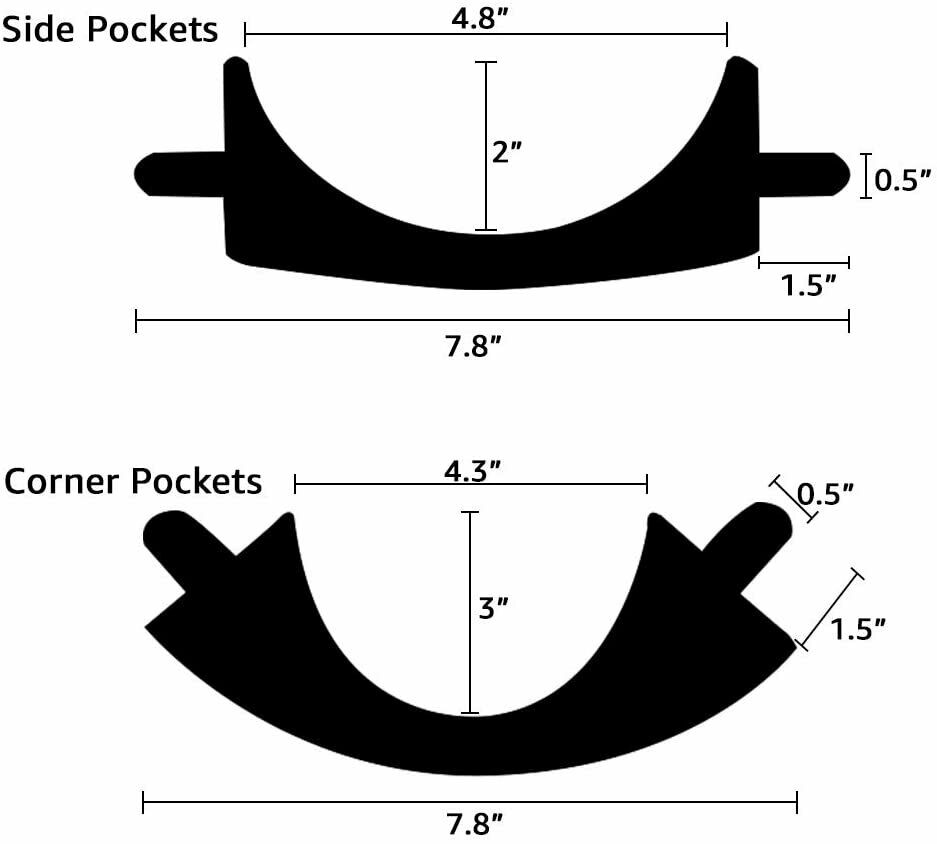 Champion Genuine Leather Pockets for Pool Table/Billiard Table (Set of ...